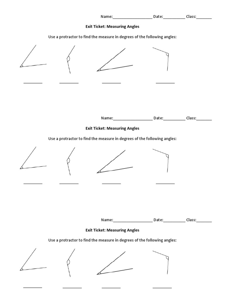 Measuring Angles Exit Ticket | PDF