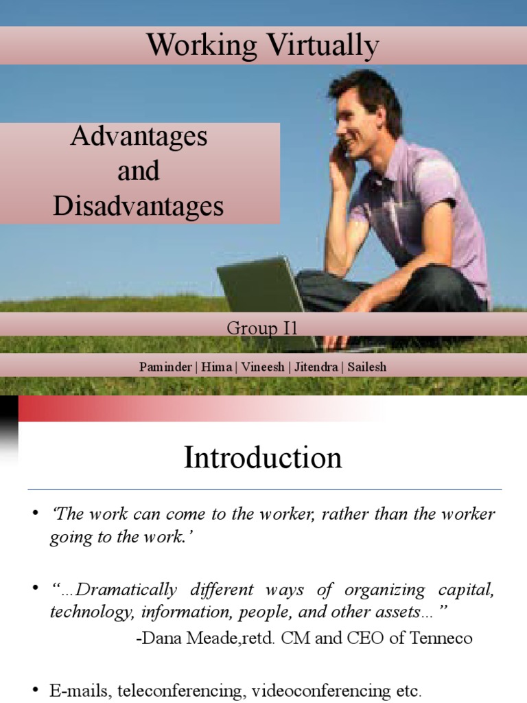 Advantages and Disadvantages of Working Virtually | PDF