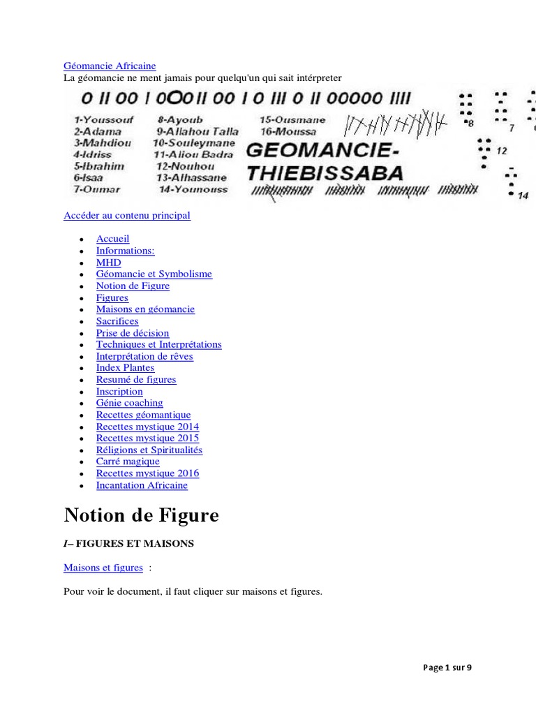 Notion De Figure Géomancie – Explication Détaillée Figure Géomatique ...