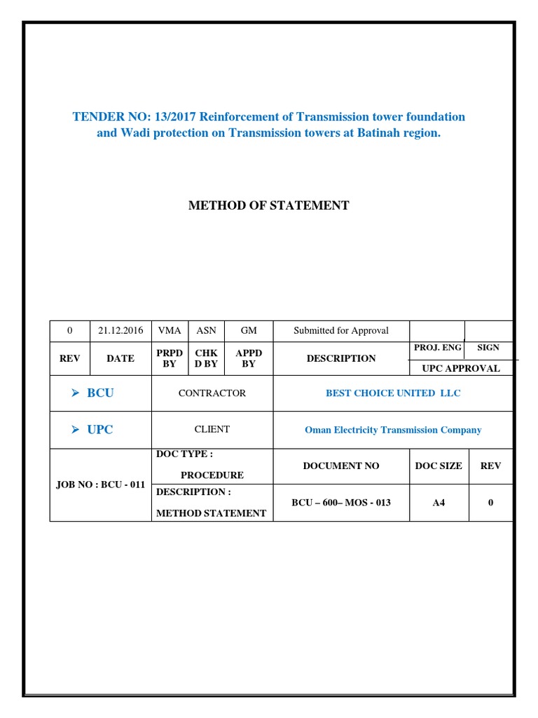 Method of Statement Part | PDF | Corrosion | Concrete