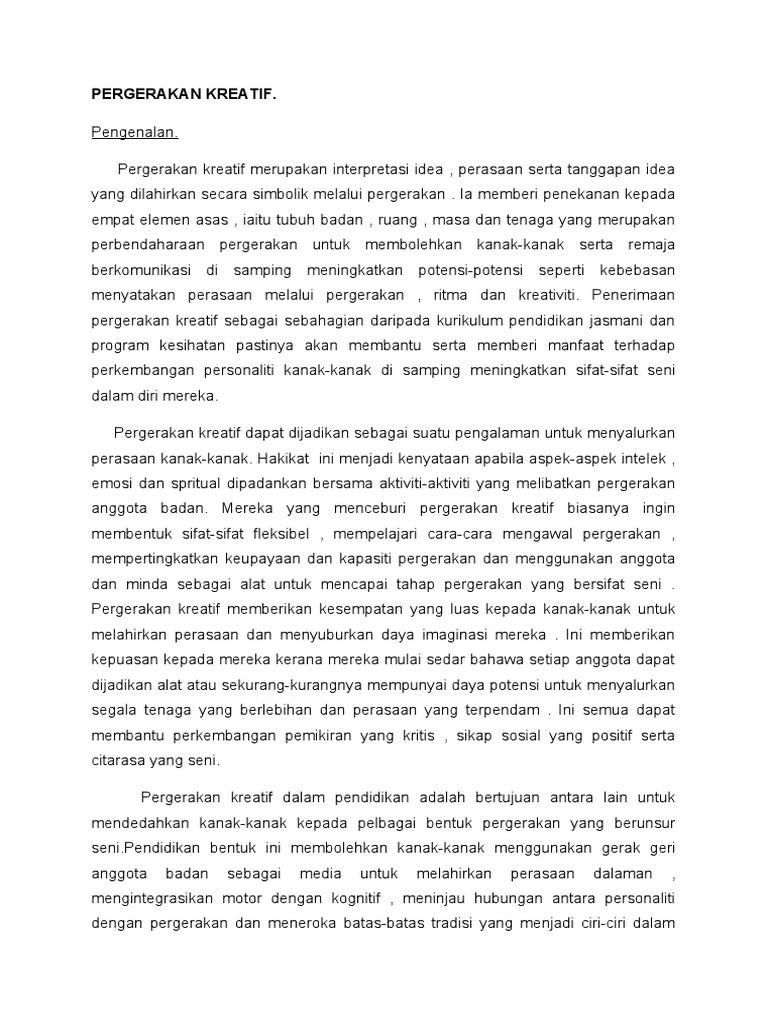 Pergerakan Kreatif | PDF