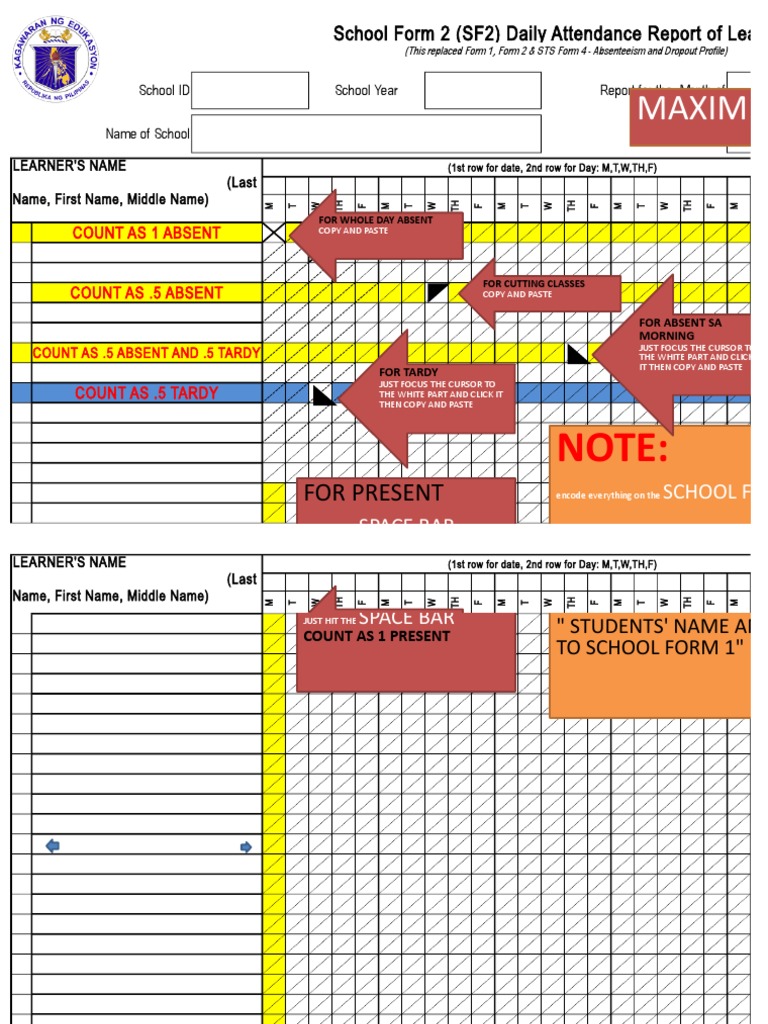 School Forms 1 and 2 With Formulas - GRADE11 BONIFACIO 2 | PDF