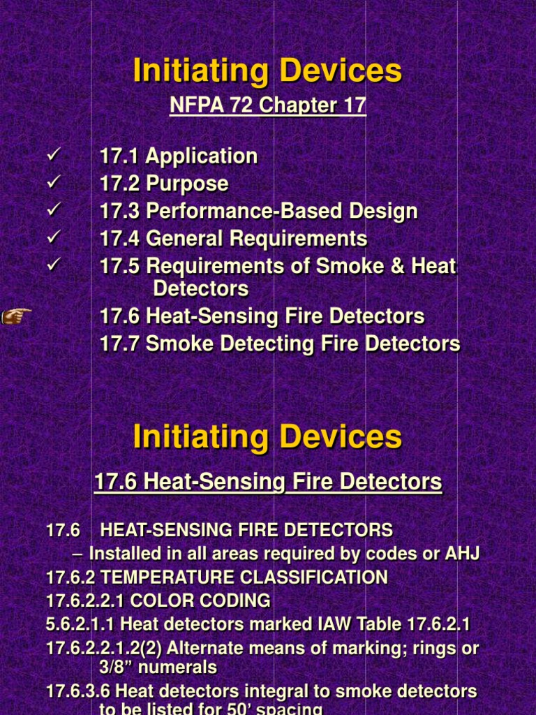 Initiating Devices: NFPA 72 Chapter 17 | PDF | Sensor | Ceiling