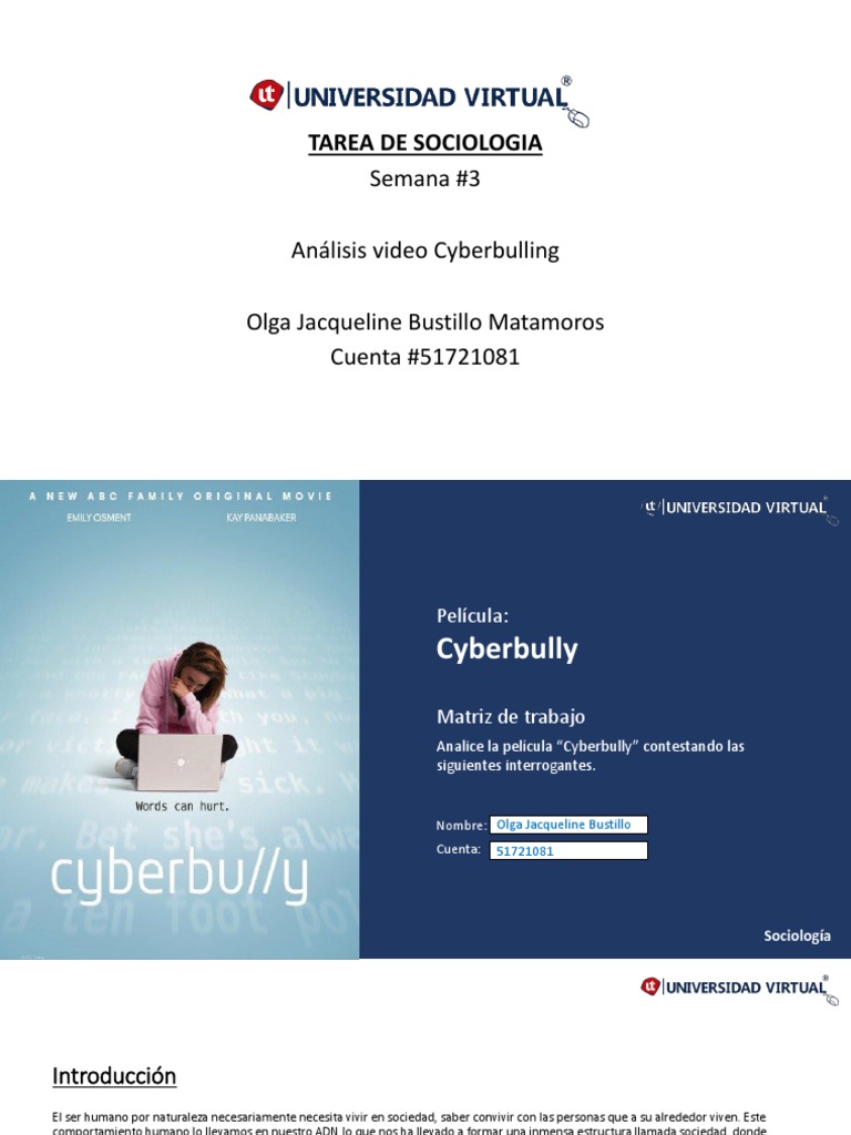 Análisis Sociológico de "Cyberbully" | PDF | Mente inconsciente ...