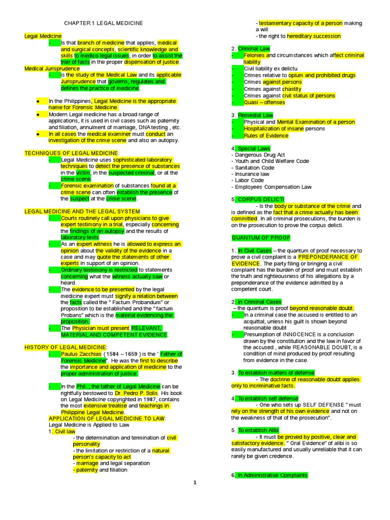 An Analysis of Key Concepts in Legal Medicine and Medical Jurisprudence ...