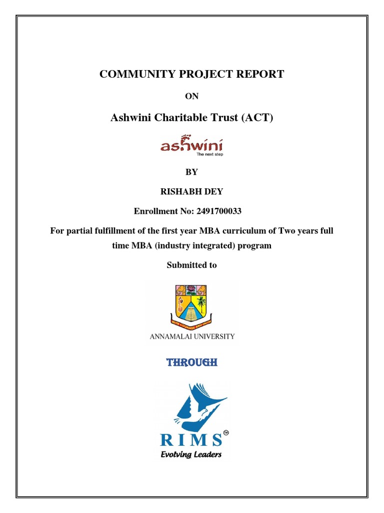 Community Project Report | PDF | Non Governmental Organization ...