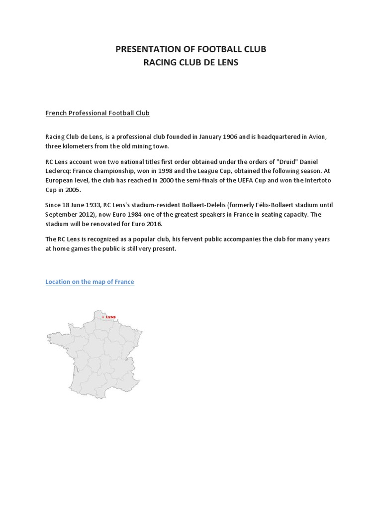 Presentation of Club de Football | PDF | Sports | Association Football