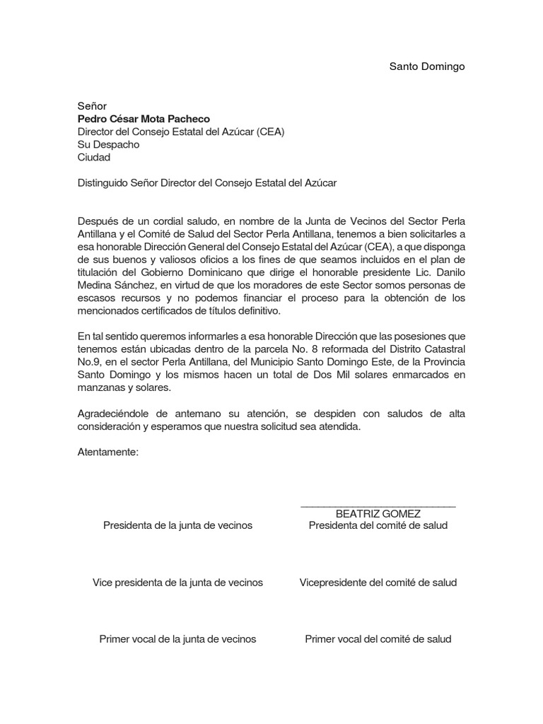 Carta Dirigida Al Cea | PDF