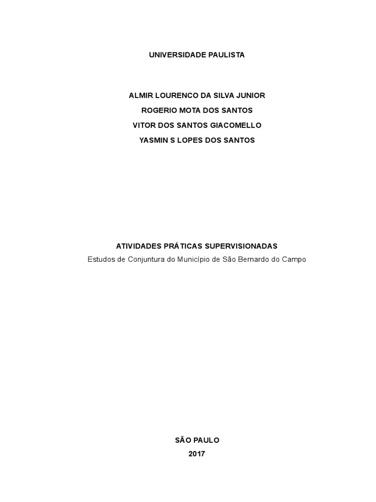 Trabalho Final APS Unip | PDF | Indústrias | Setor terciário da economia