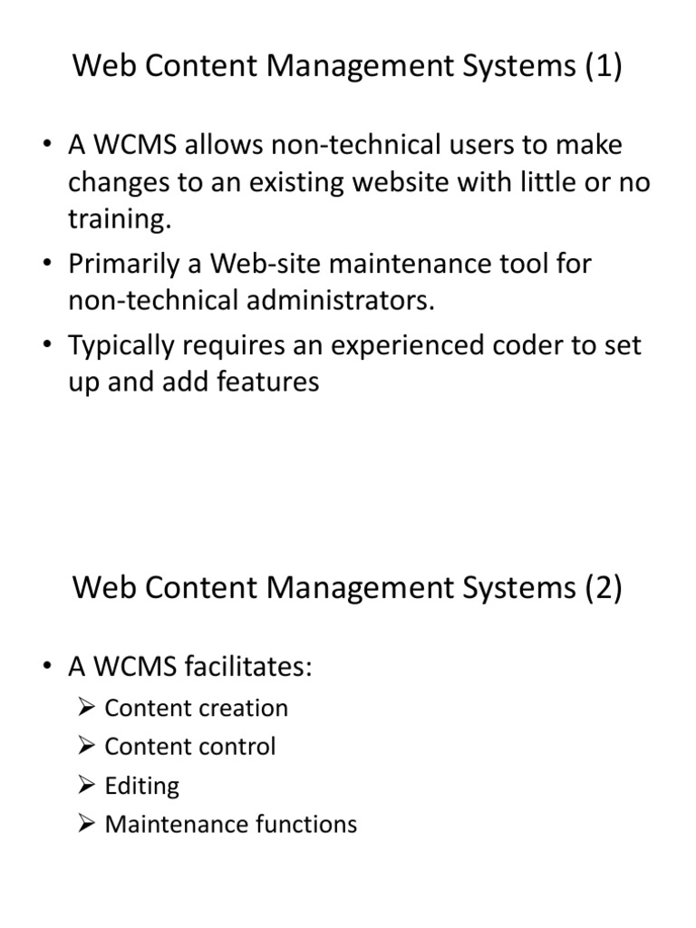 Web Content Management Systems | PDF | Websites | World Wide Web