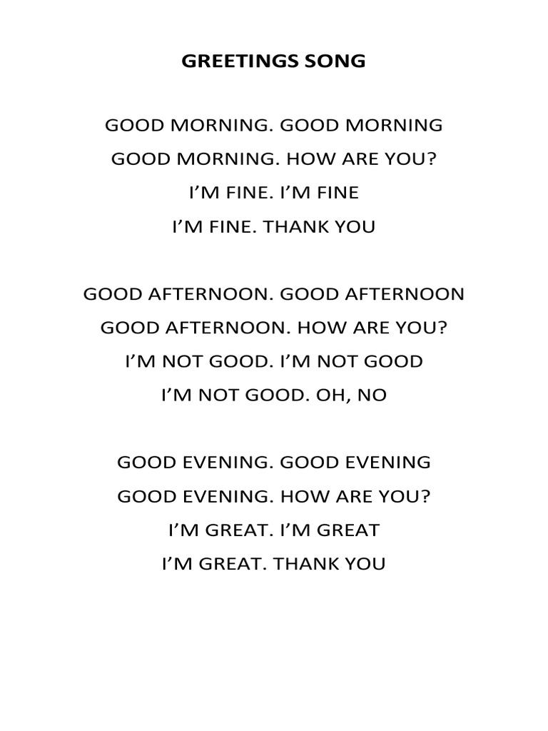Greetings Song | PDF | Art