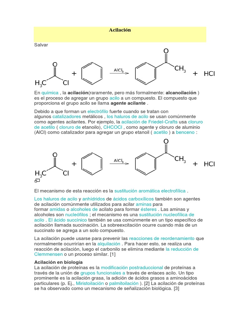 Acilación | PDF | Moléculas | Química Orgánica