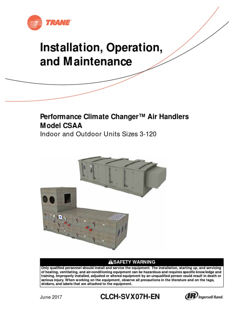 Trane - Performance Climate Changer CSAA | PDF | Chlorofluorocarbon ...
