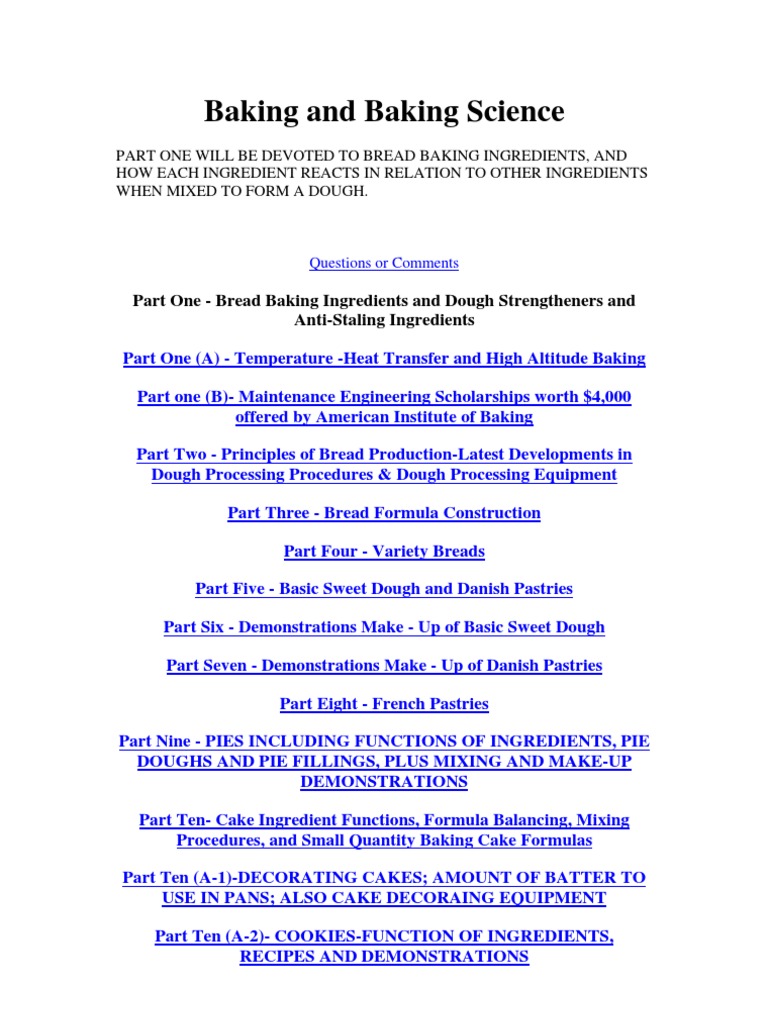 Baking and Baking Science | PDF | Flour | Breads