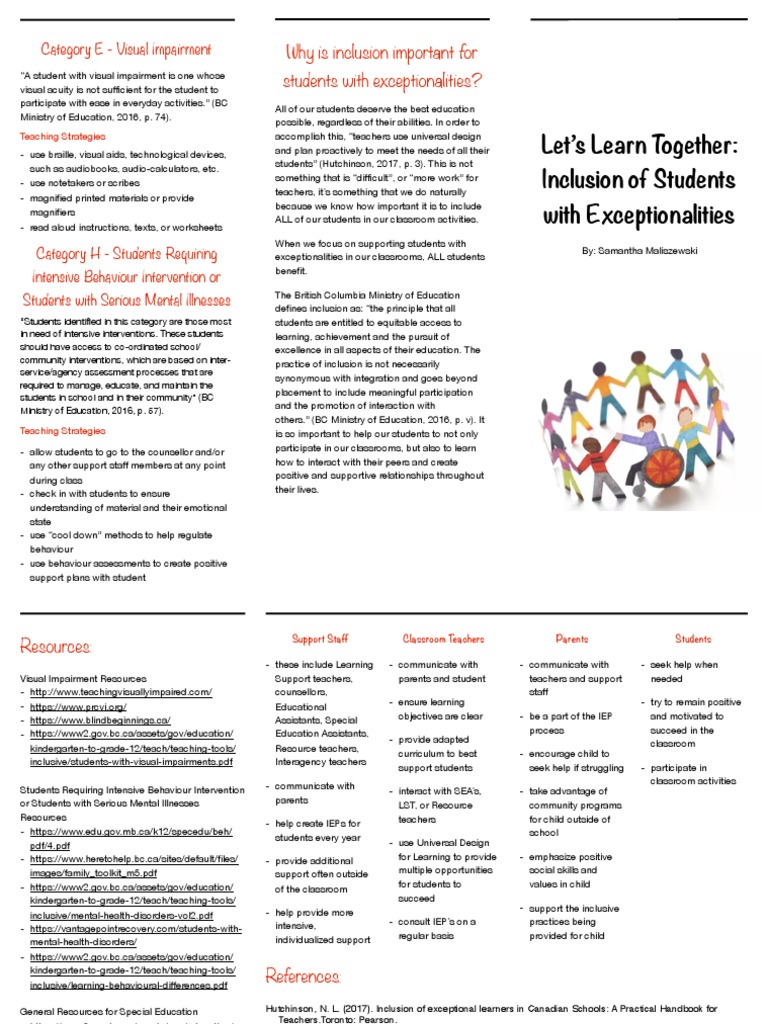 Special Education Handout | PDF | Inclusion (Education) | Special Education