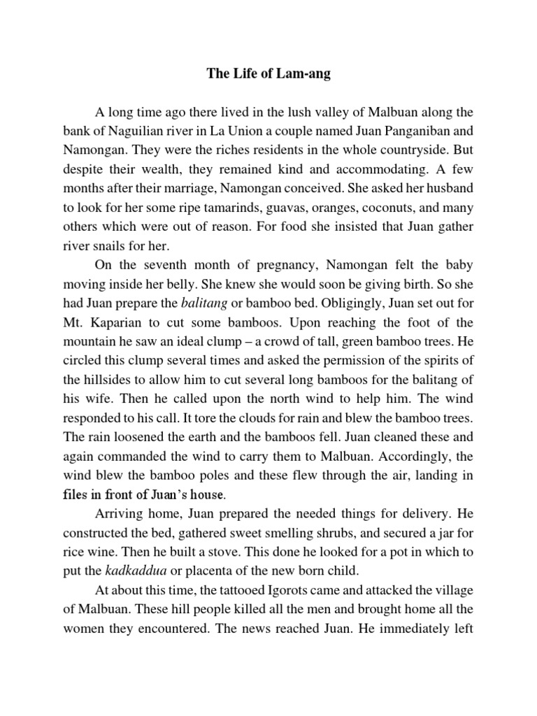 The Life of Lam-ang.docx | Bamboo
