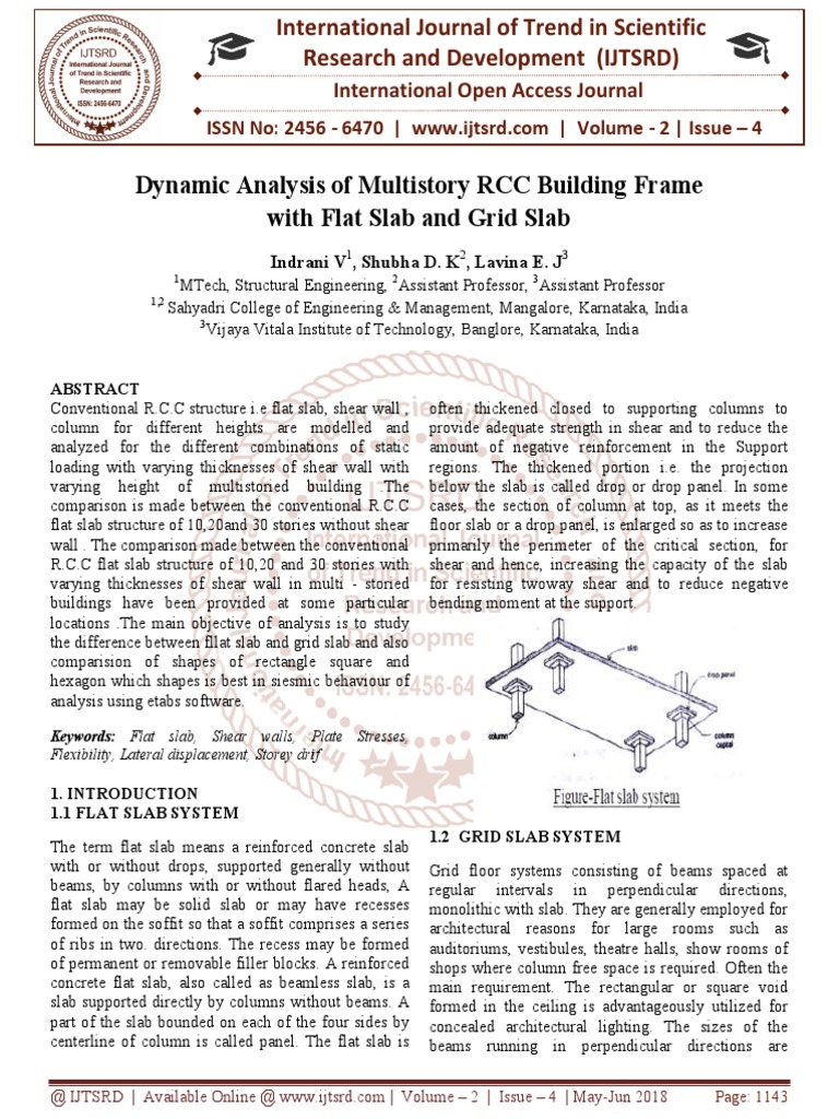 Dynamic Analysis of Multistory RCC Building Frame With Flat Slab and Grid Slab | PDF | Beam ...