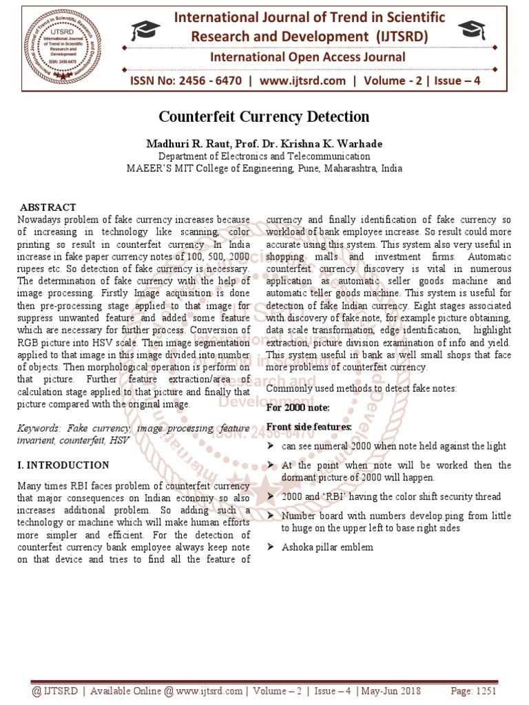 Counterfeit Currency Detection | PDF | Image Segmentation | Pixel