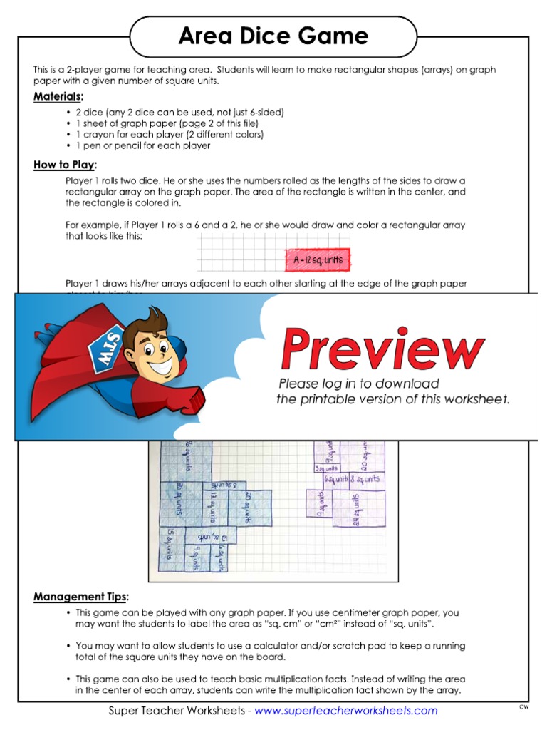 Area Dice Game PDF | PDF