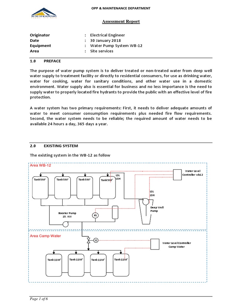 Bore Water 12 Pump System - Assesment Report | PDF | Water Supply ...
