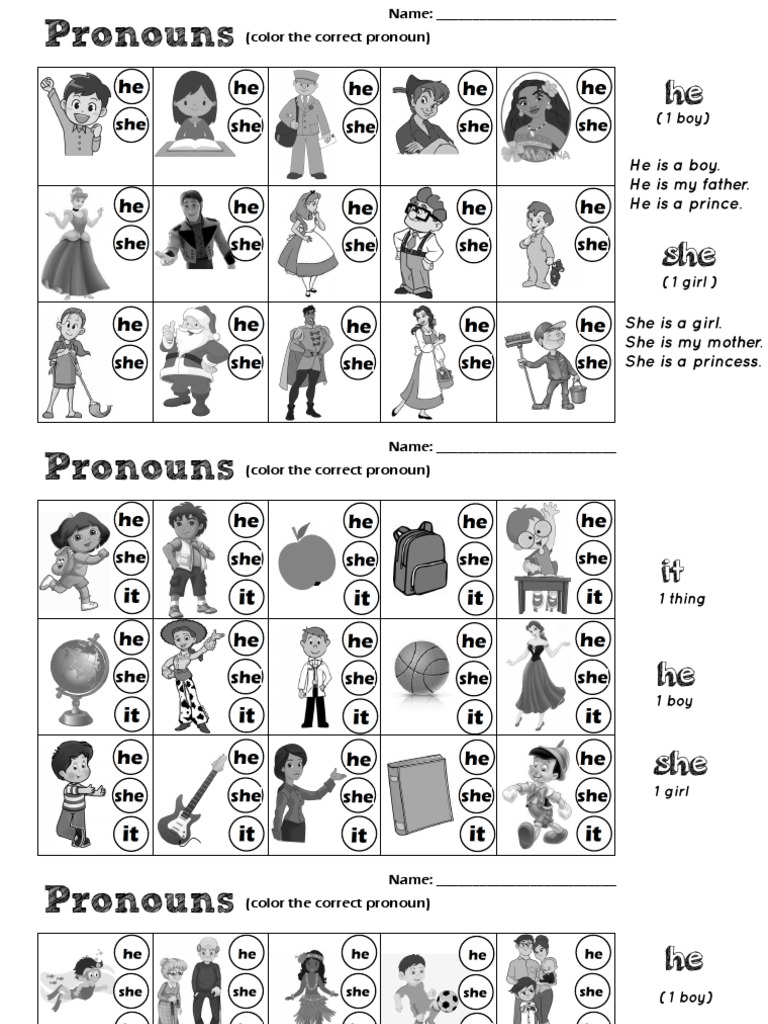 PRONOUNS (He, She, It, They) | PDF