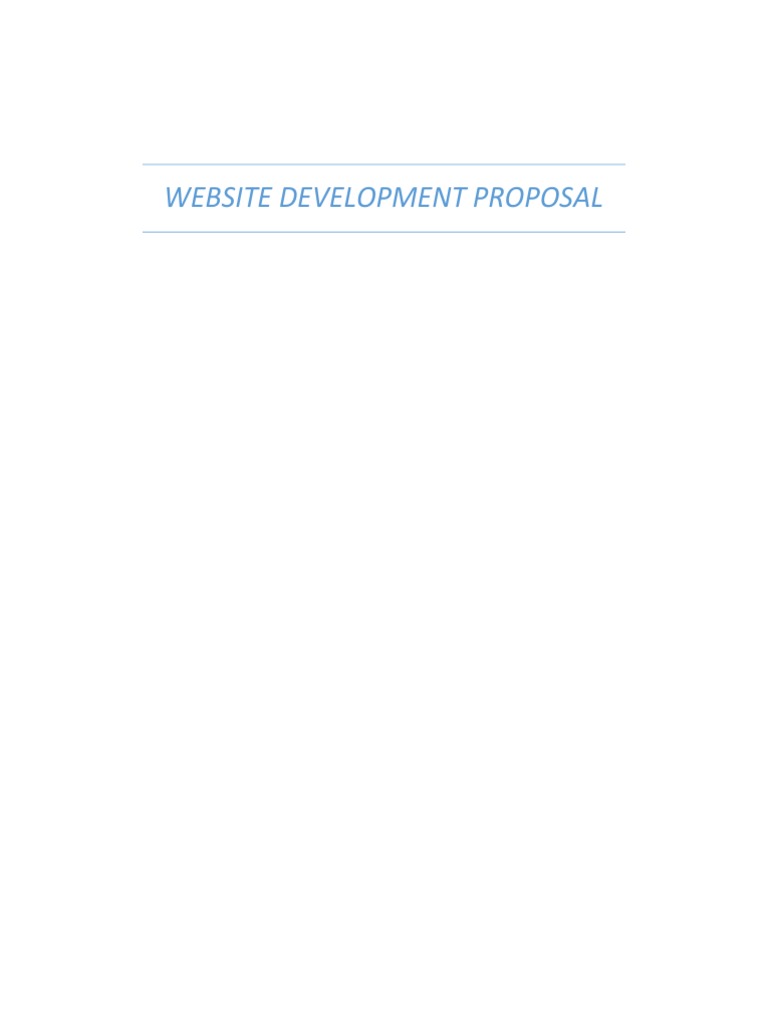 Website Development Proposal | PDF | Technology & Engineering