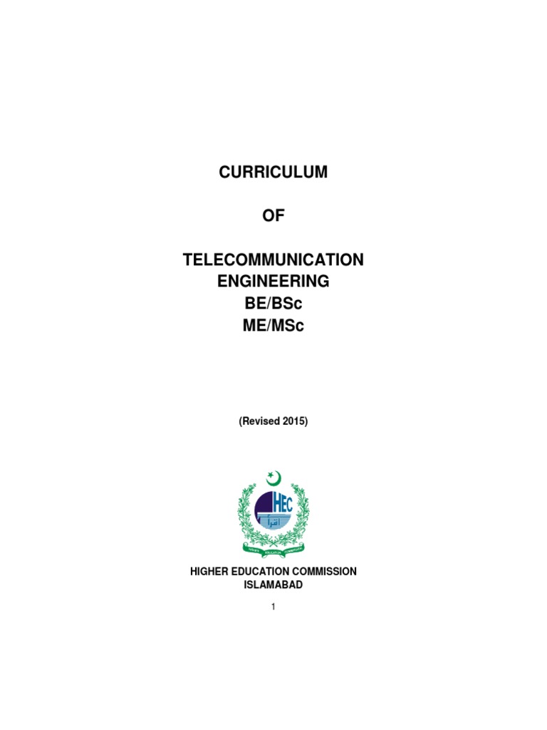 Draft Curriculum Telecommunication Engineering | PDF | Equations ...