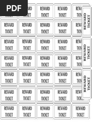 Reward Ticket Printable Template