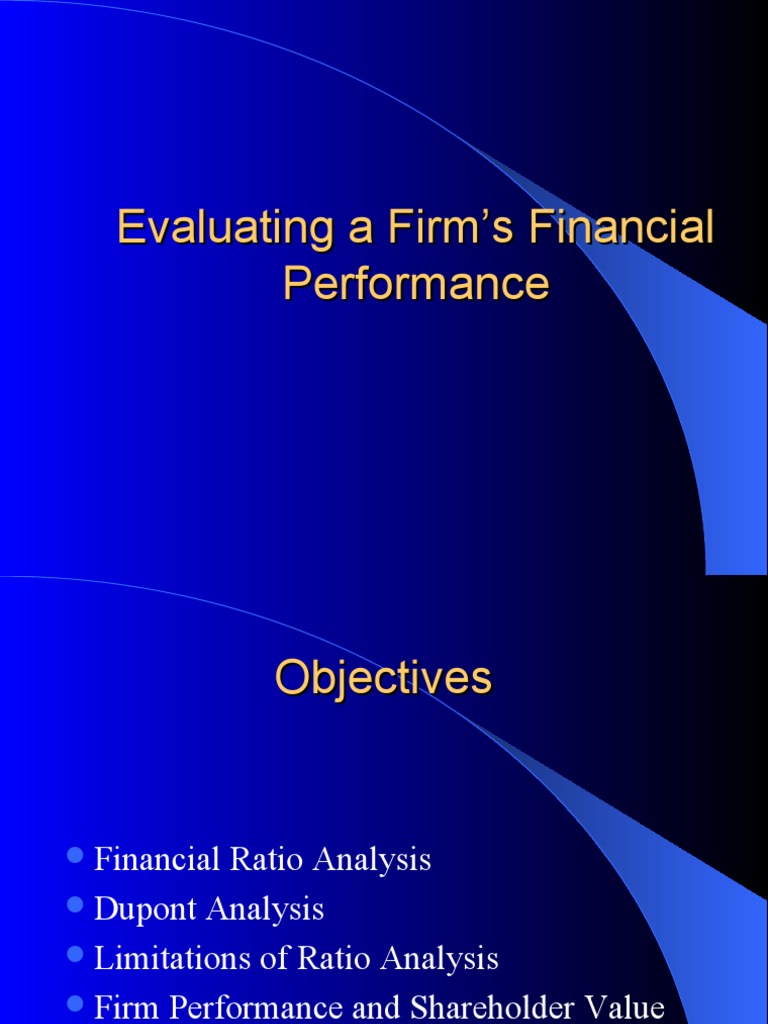 Evaluating A Firm's Financial Performance | PDF | Financial Ratio ...