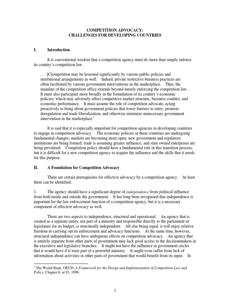Competition Advocacy - PDF | PDF | Competition | Competition Law