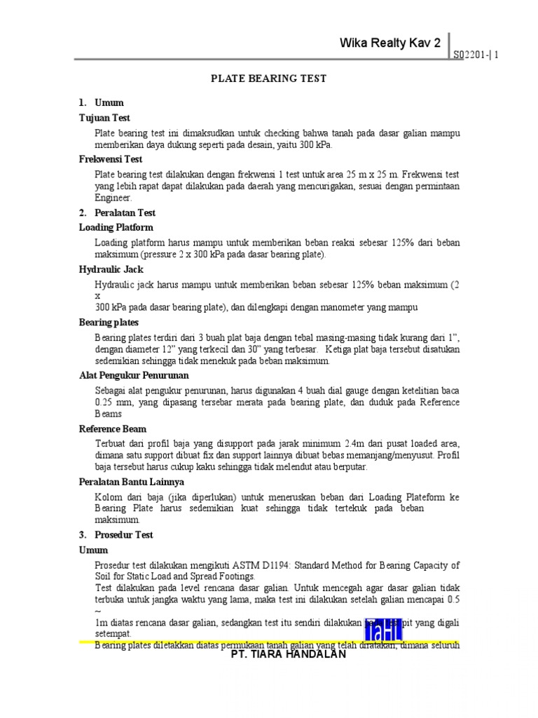 Plate Bearing Test | PDF