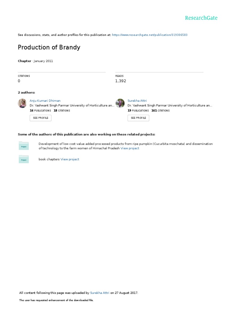 Brandy Production Process Explained | PDF | Brandy | Ethanol
