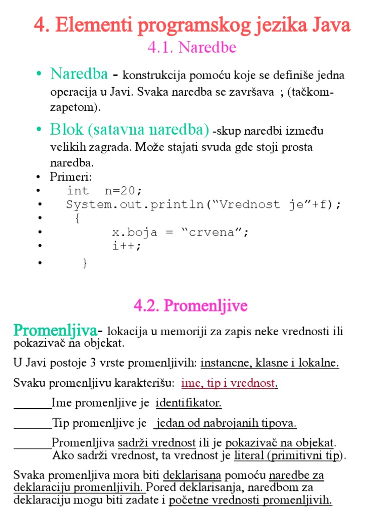 Java Naredbe | PDF