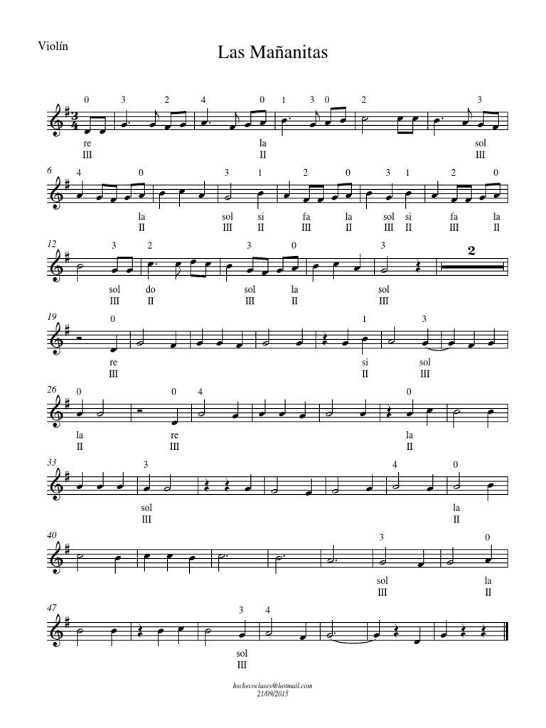 Las Mañanitas Violín | PDF | Ocio