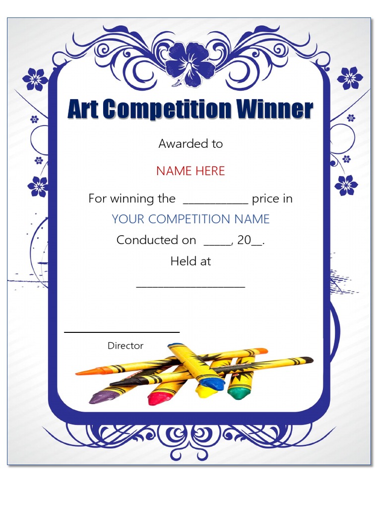Art Competition Certificate Template | PDF