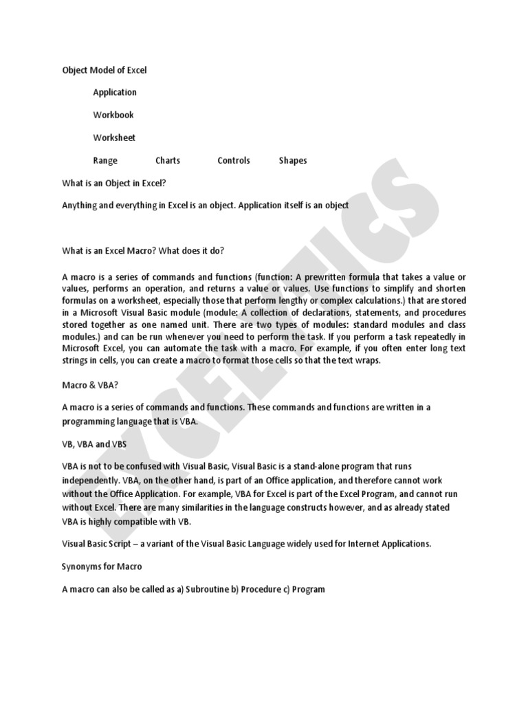 Excelytics - Macros Material | PDF | Microsoft Excel | Subroutine