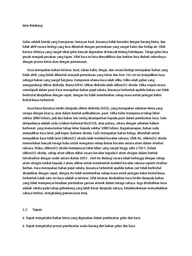 Pengetahuan Bahan Gelas Dan Kaca | PDF