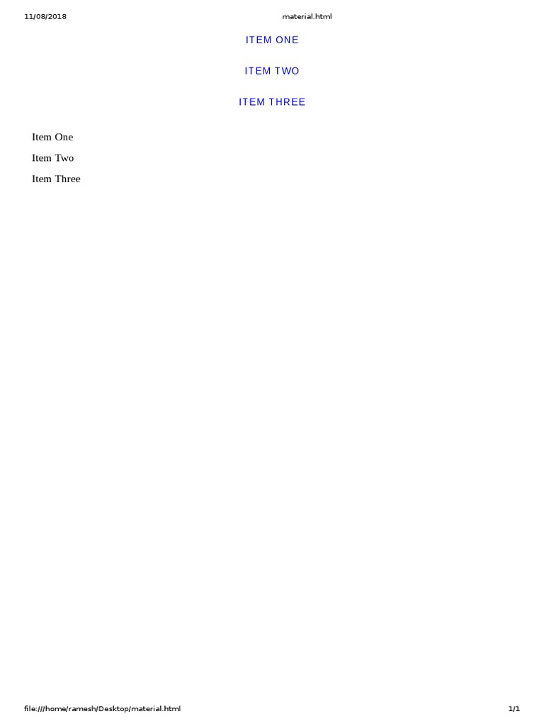 Item One Item Two Item Three | PDF