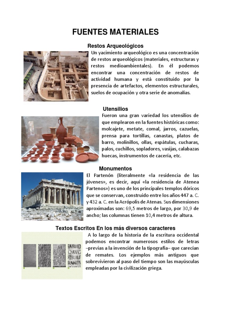 Fuentes Materiales en la Historia | PDF | Cultura (general)