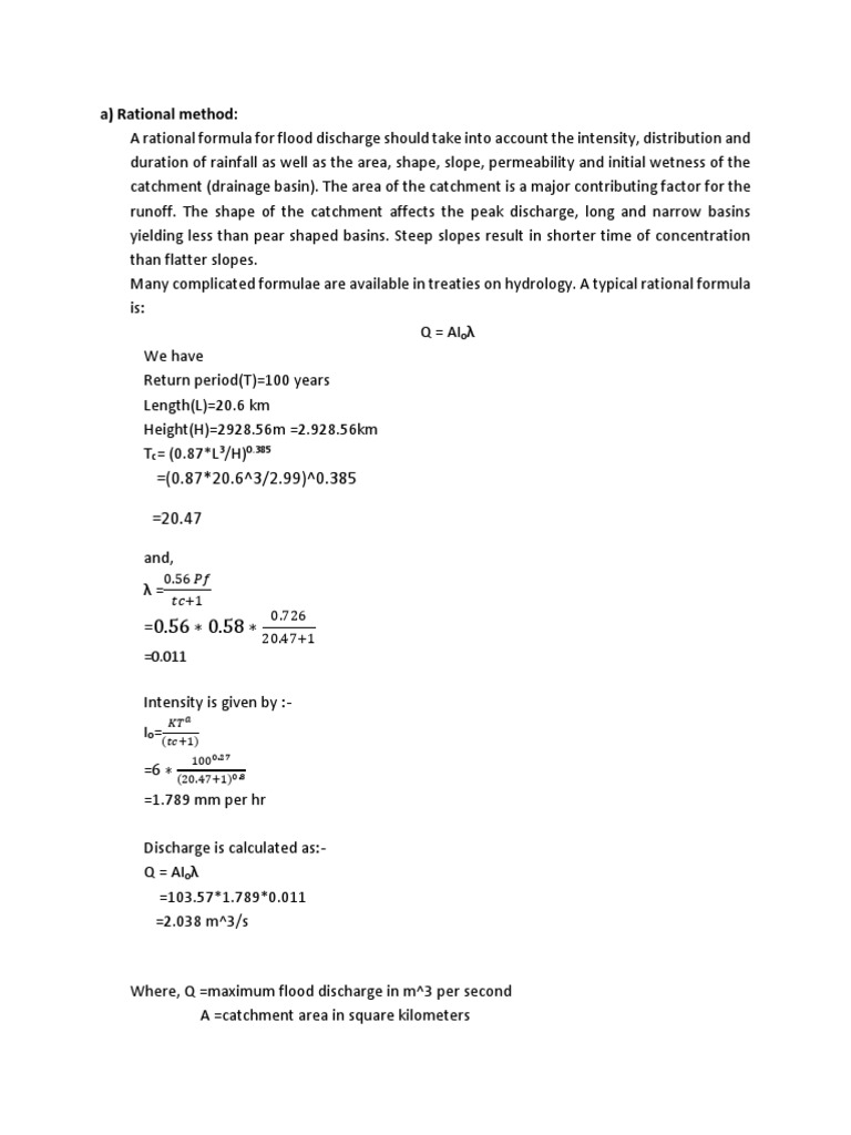 A) Rational Method | PDF