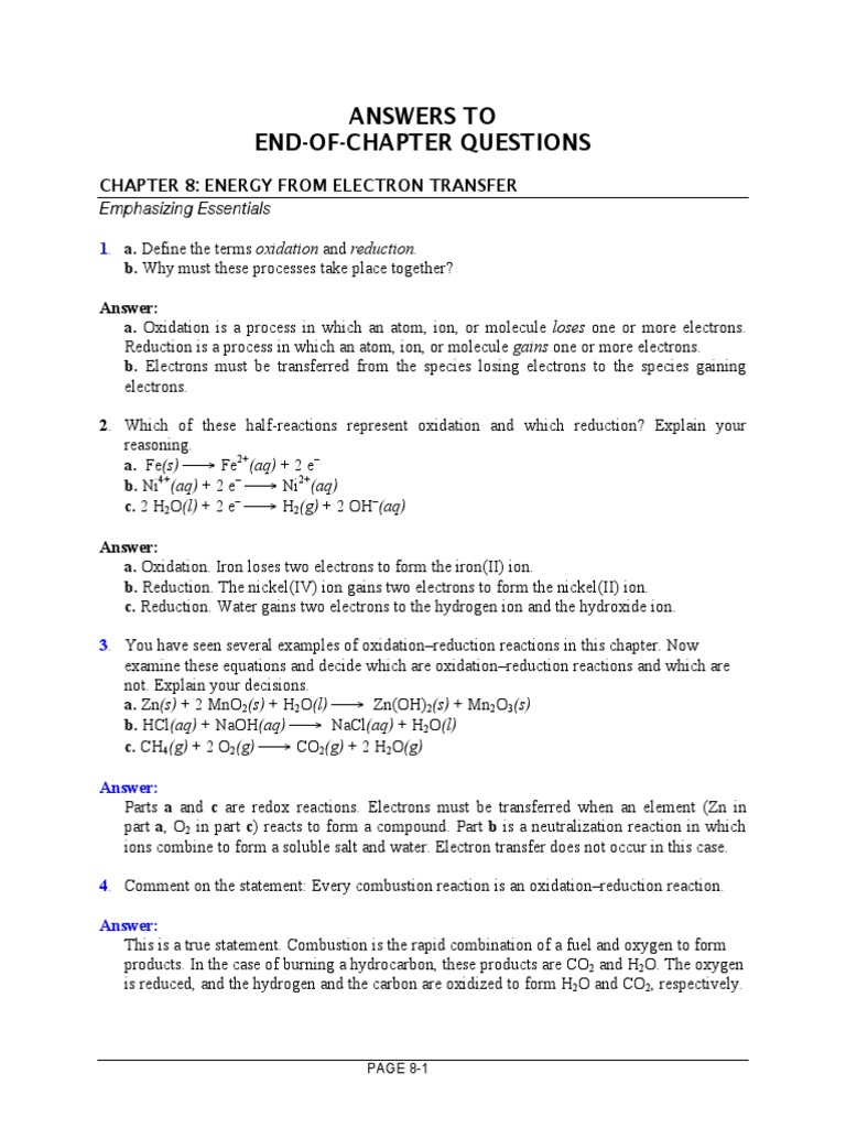 Energy Transfer: Redox Reactions | PDF | Redox | Battery (Electricity)