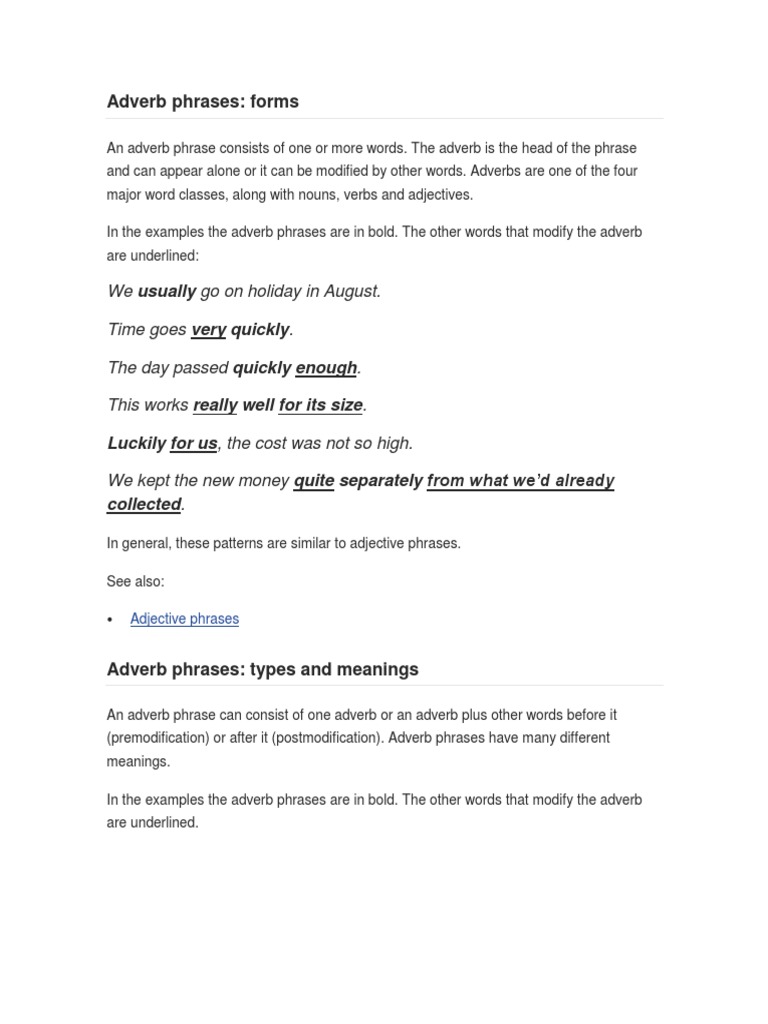An In-Depth Look at Adverb Phrases: Their Types, Functions, and ...