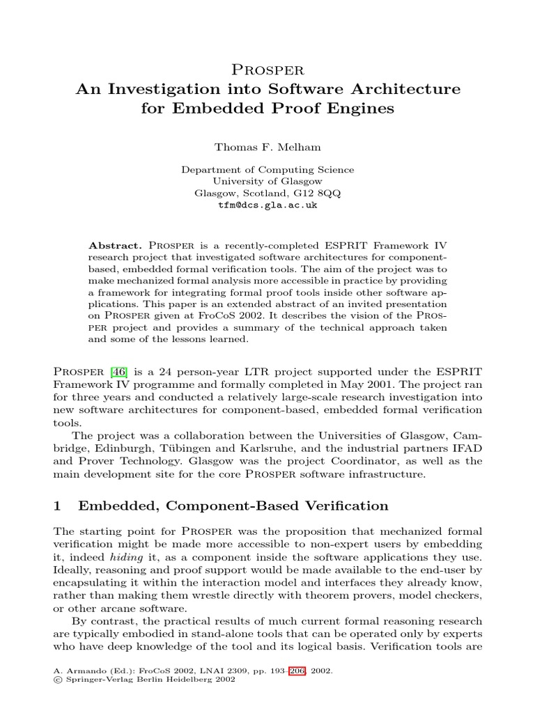 Melham 2002 PAI | Download Free PDF | Formal Verification | Component Based Software Engineering