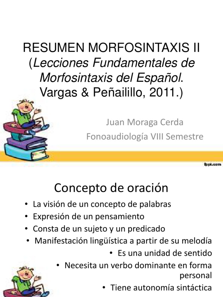 RESUMEN MORFOSINTAXIS II (Lecciones Fundamentales de Morfosintaxis ...