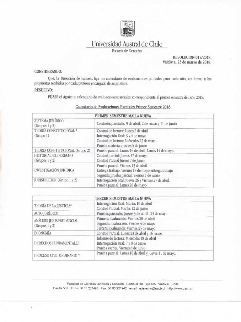 Calendario Uach | PDF