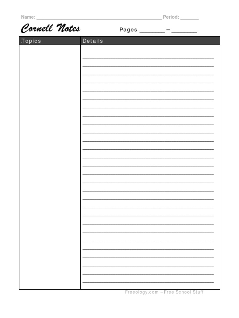 Cornell Note Taker 3 | PDF