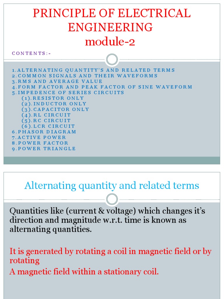 Principle of Electrical Engineering | PDF