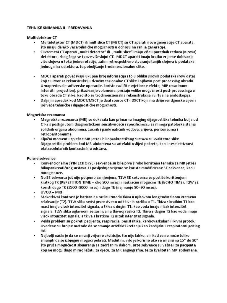 TEHNIKE SNIMANJA II Skripta | PDF