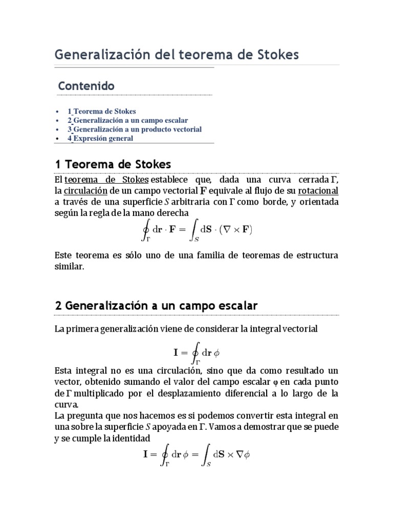 Generalización Del Teorema de Stokes | PDF | Vector Euclidiano | Integral