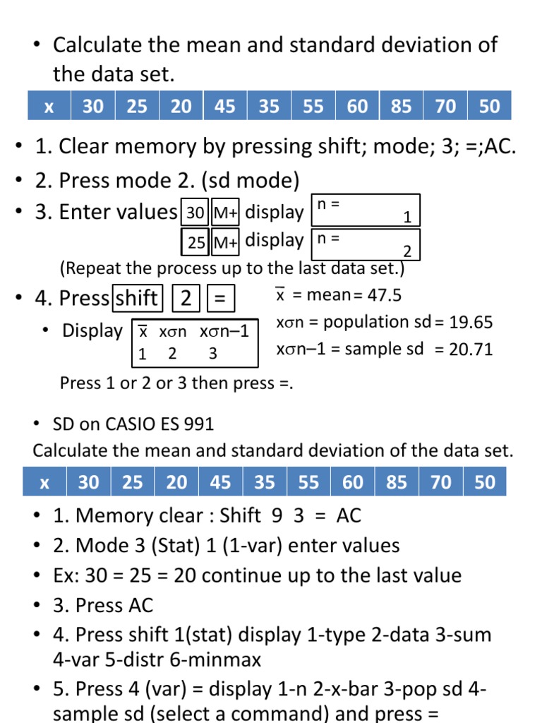 Calculating SD | PDF | Mode (Statistics) | Standard Deviation